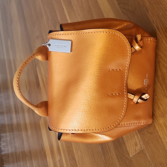 Coach | Bags | Coach Metallic Orange Derby Backpack | Poshmark